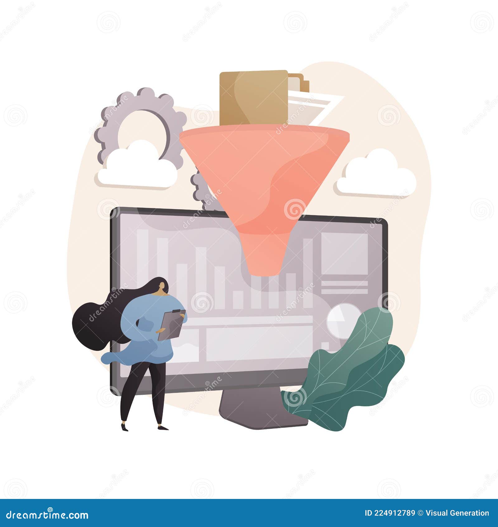 Business Intelligence Dashboard Abstract Concept Vector Illustration. Stock Vector ...