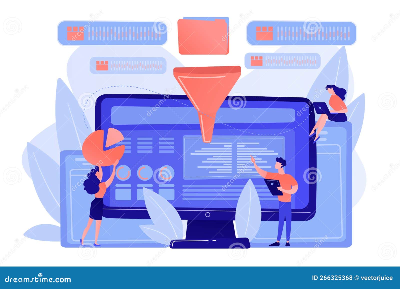 Business Intelligence Dashboard Concept Vector Illustration Stock Vector - Illustration of ...