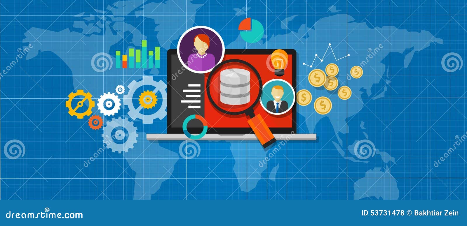 Business Intelligence Database Analysis Stock Vector - Illustration of ...