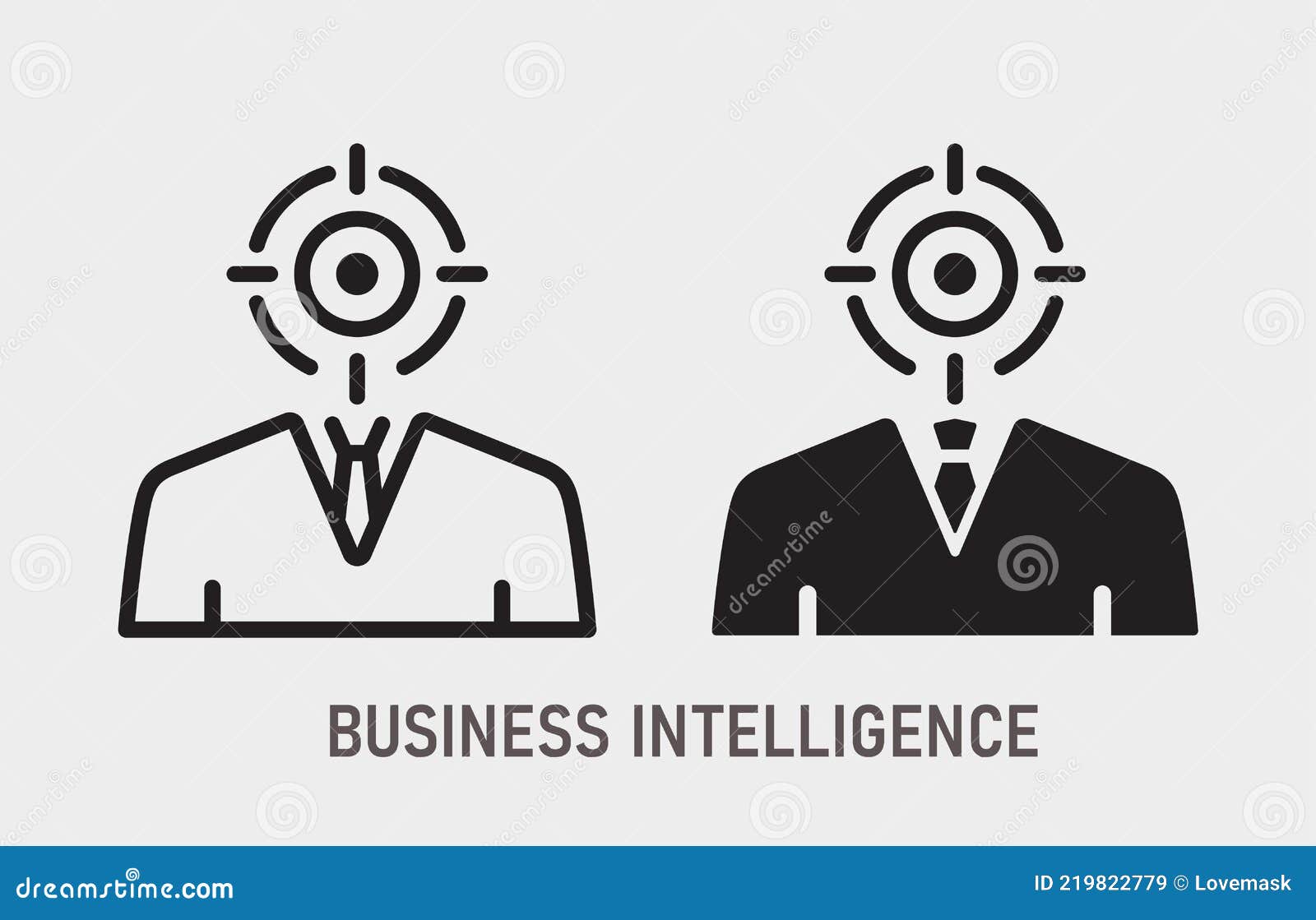 Business Intelligence Icon on White Background. Vector Illustration ...