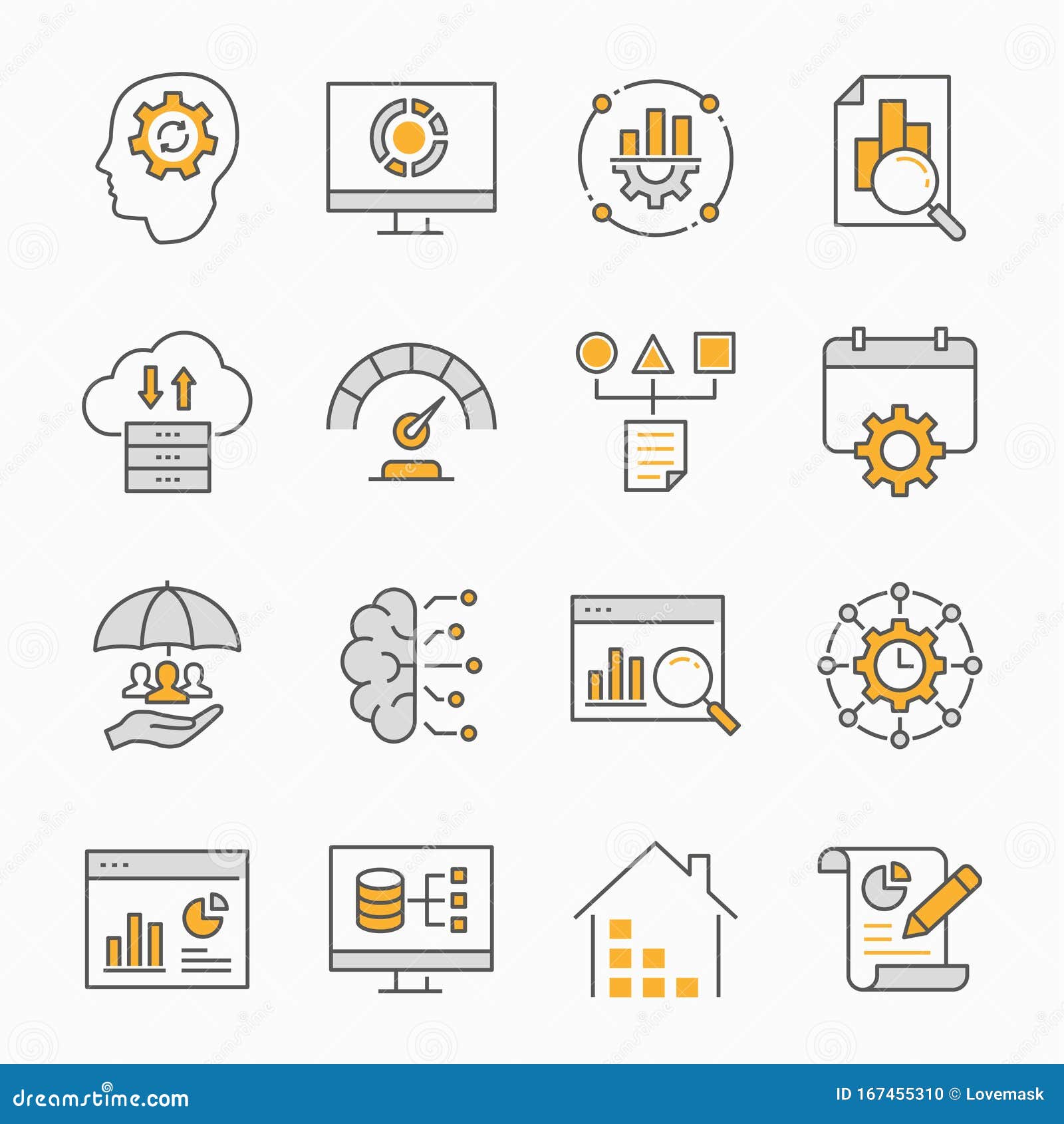 Business Intelligence Icons Set. Vector Illustration. Editable Stroke ...
