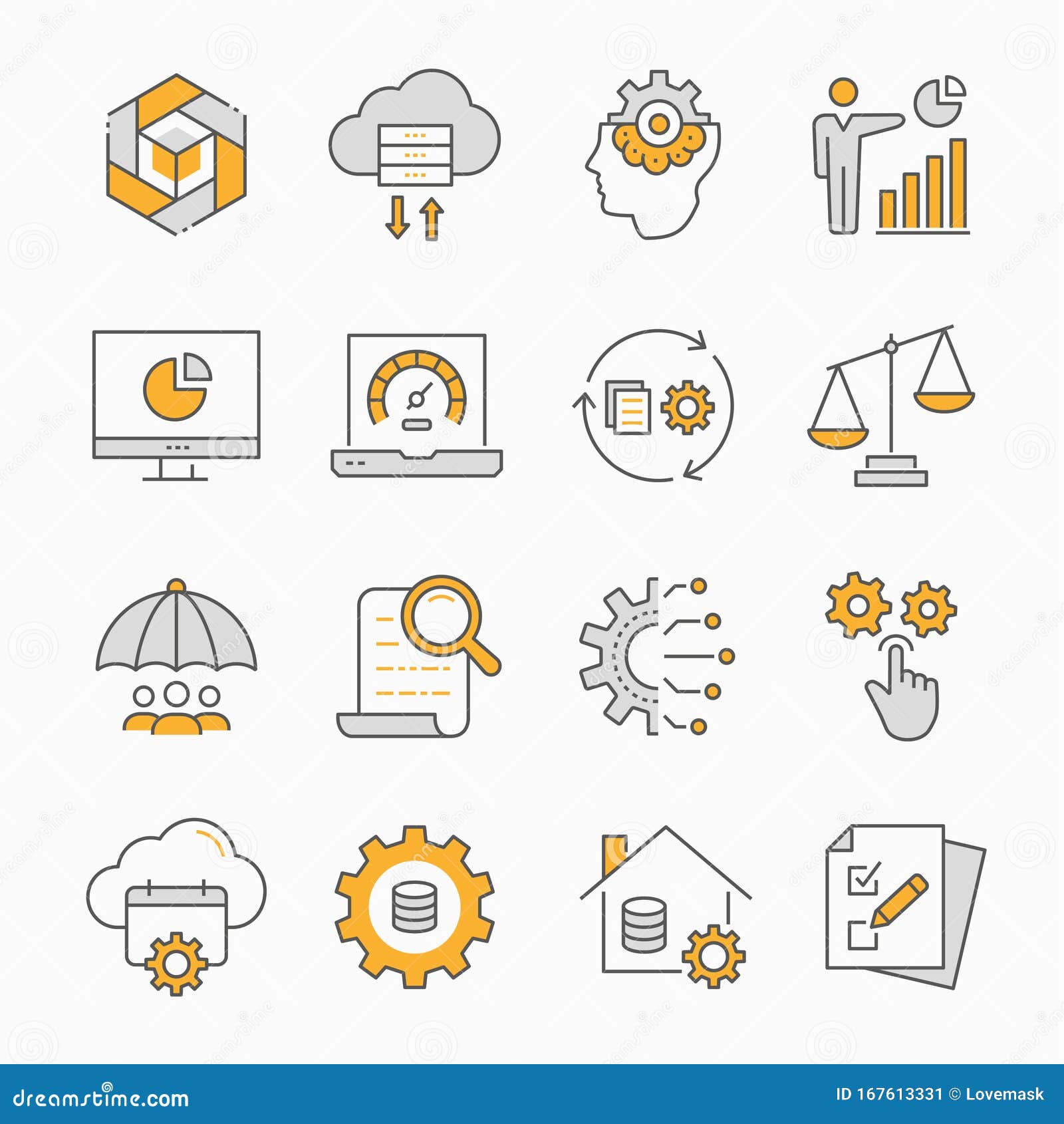 Business Intelligence Icons Set. Vector Illustration. Editable Stroke ...