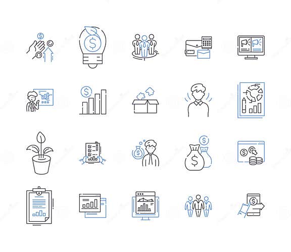 Business Intelligence Outline Icons Collection. Business, Intelligence ...