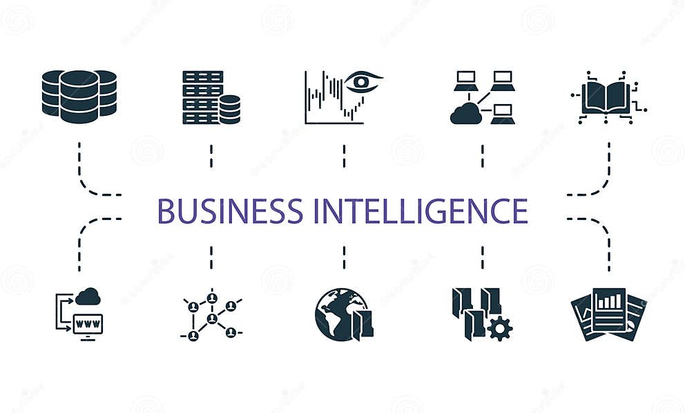 Business Intelligence Set. Creative Icons. Editable Elements. Stock ...