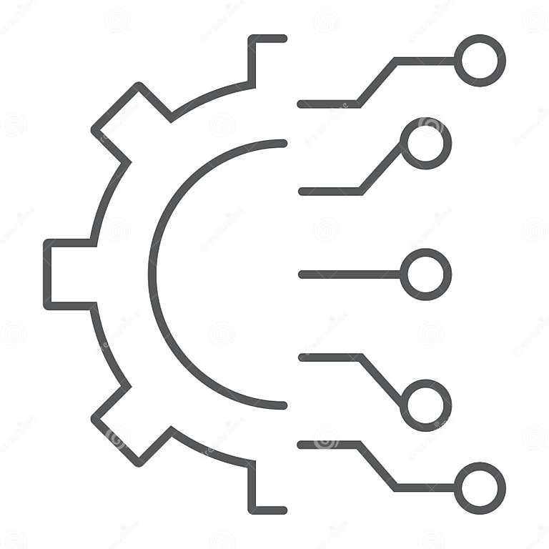 Business Intelligence Thin Line Icon, Data Stock Vector - Illustration ...