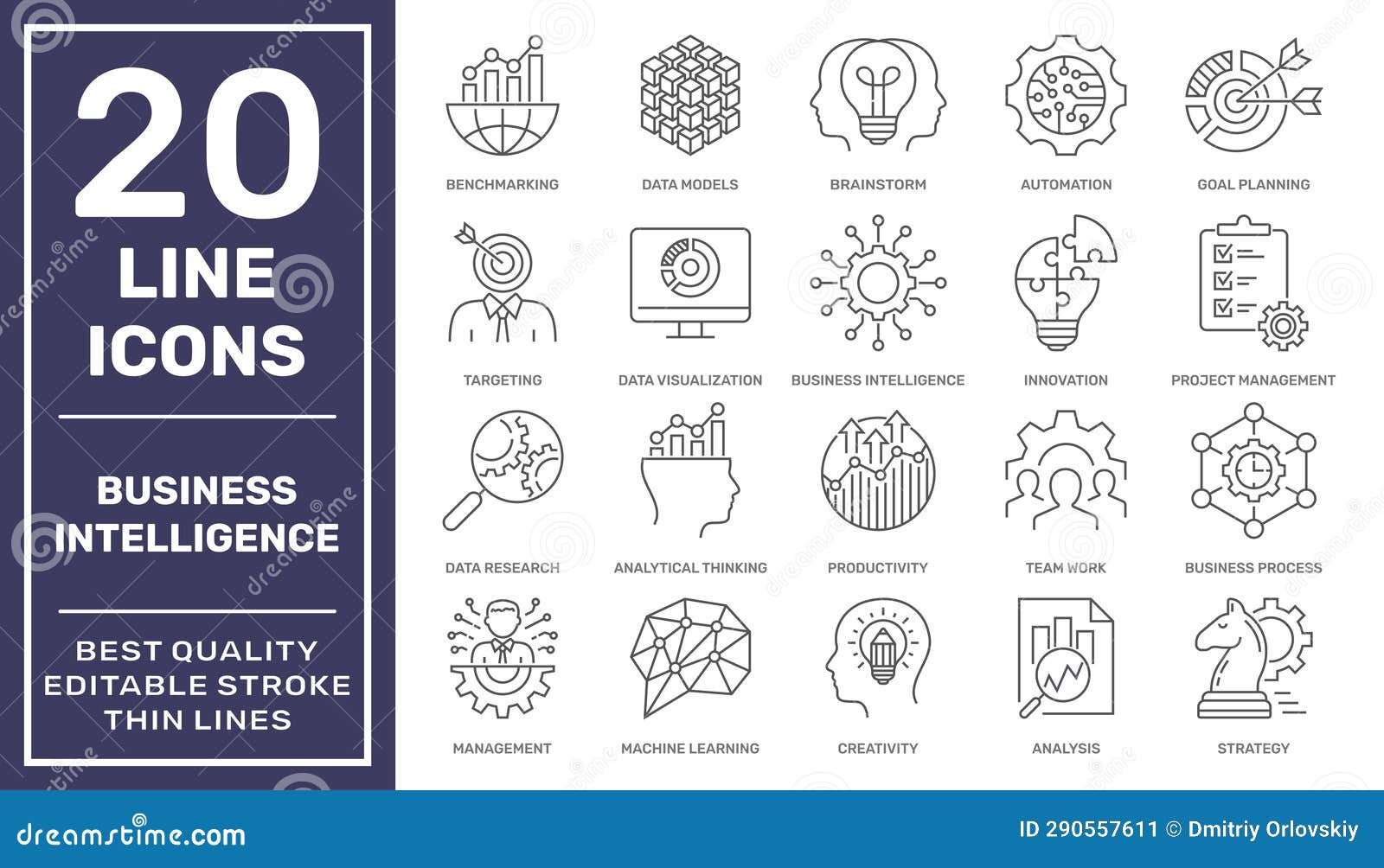 Business Intelligence Vector Icons. Business Intelligence Tools. BI ...