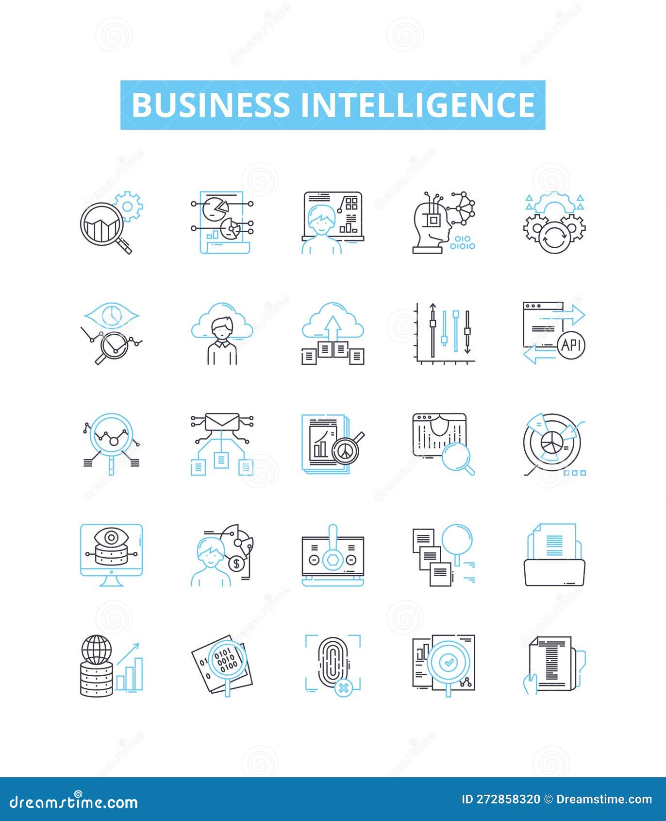 Business Intelligence Vector Line Icons Set. Business, Intelligence ...