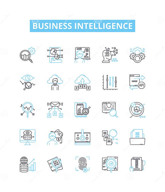 Business Intelligence Vector Line Icons Set. Business, Intelligence, Analytics, Data, Technology ...