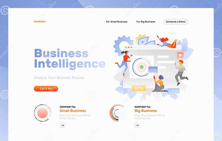 Business Intelligence Web Page Stock Vector - Illustration of book ...