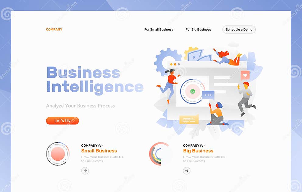 Business Intelligence Web Page Stock Vector - Illustration of book ...