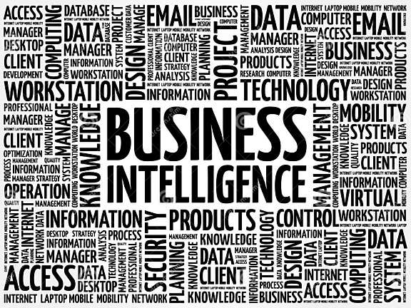 Business Intelligence Word Cloud Stock Illustration - Illustration of ...