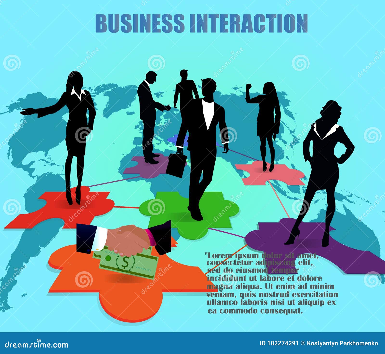BUSINESS INTERACTION stock illustration. Illustration of human - 102274291
