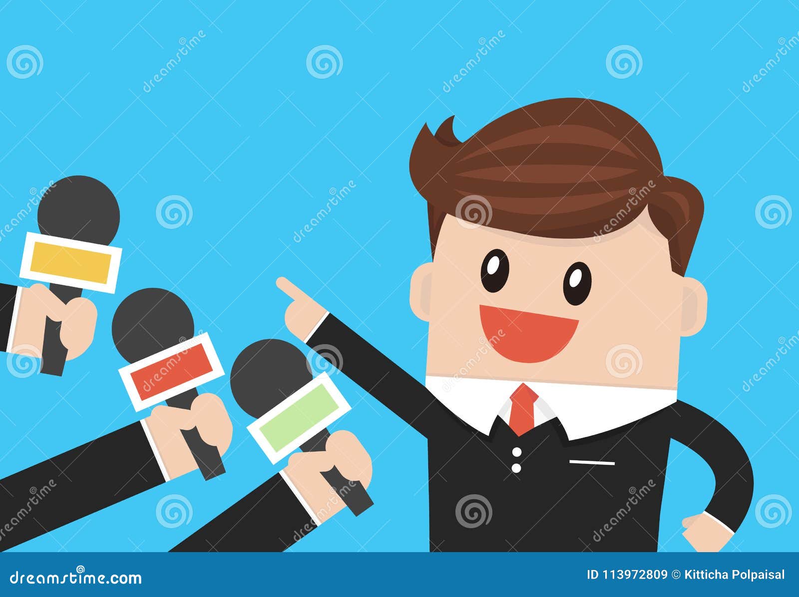 Business Interview Flat Design Vector. Stock Vector - Illustration of ...