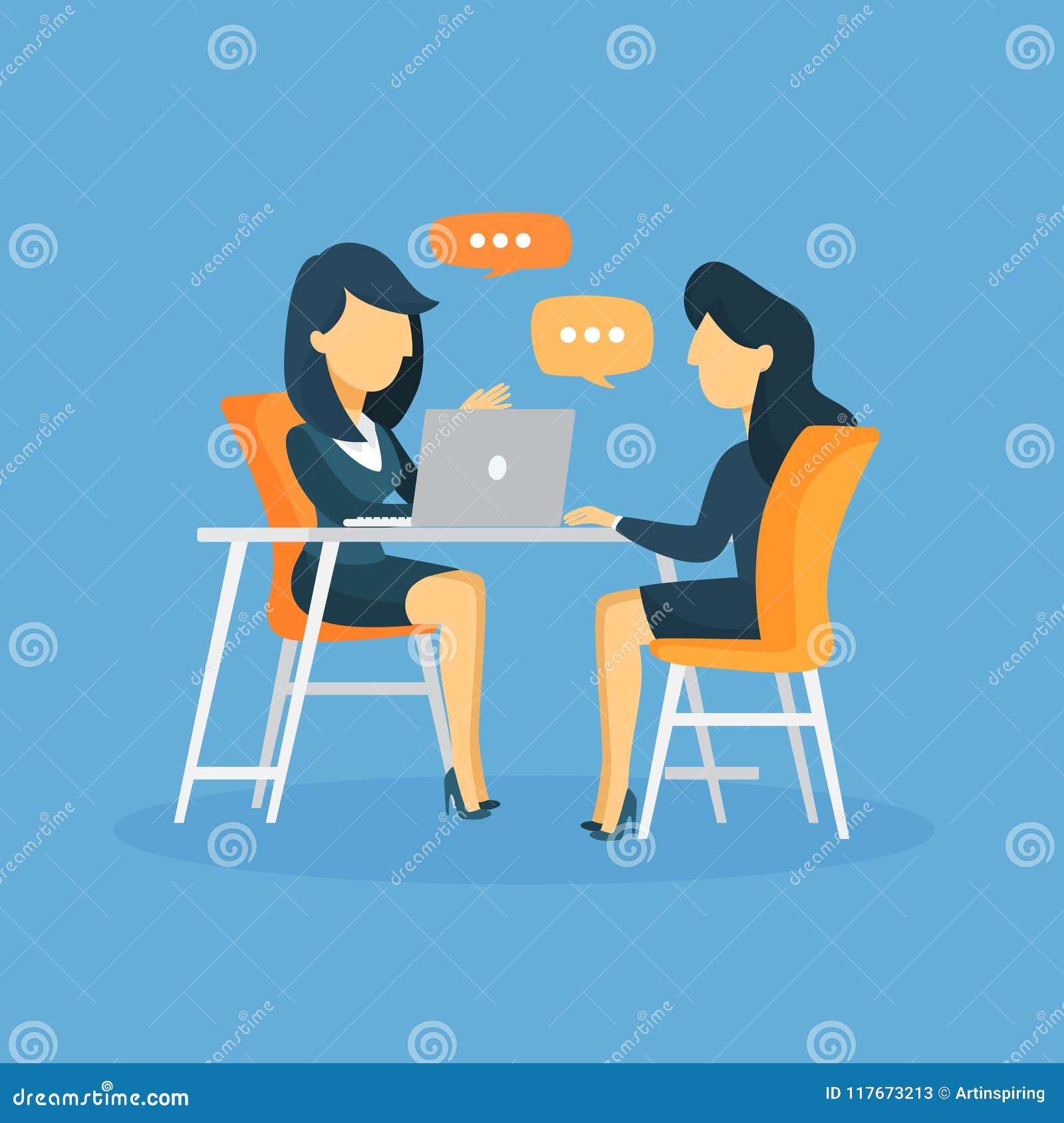 Job Interview Illustration Concept. Flat Illustration Isolated On White ...