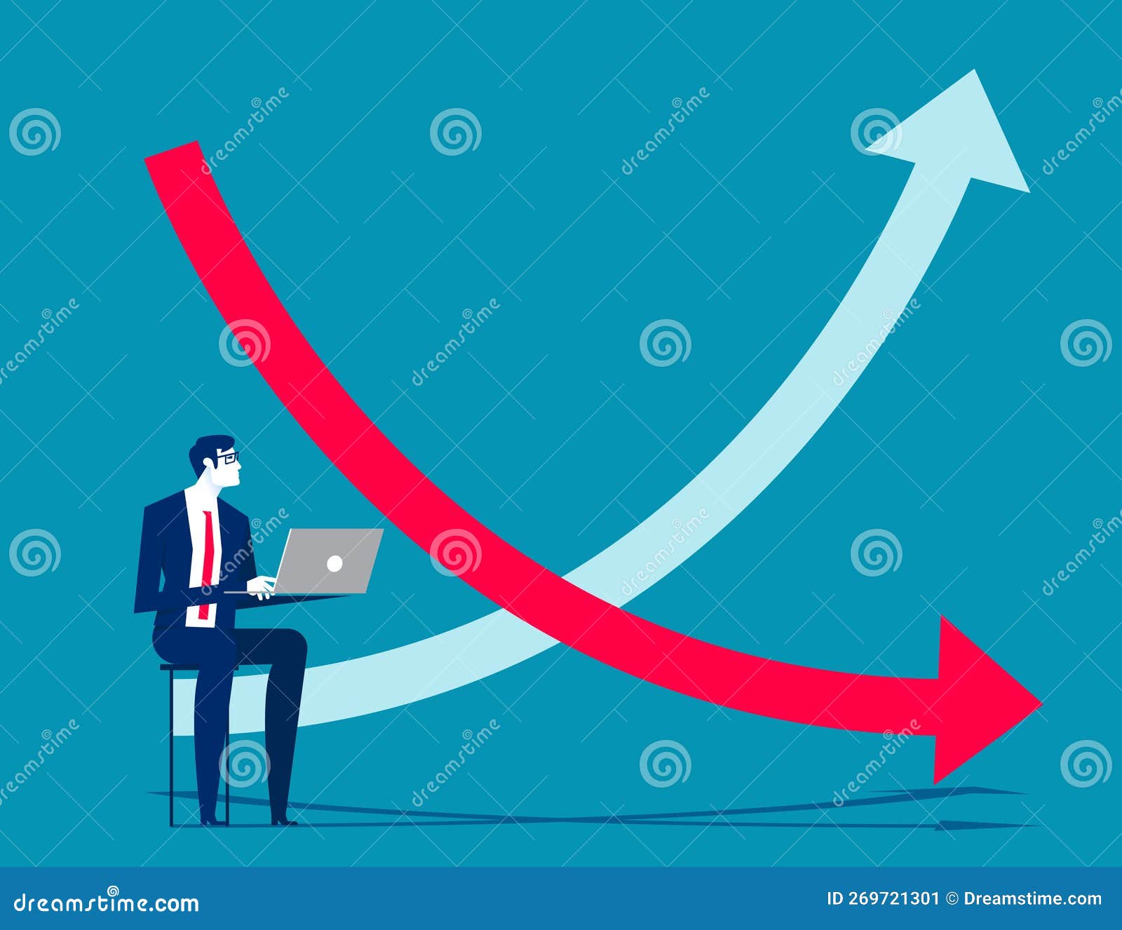 Business with Inverted Yield Curve Stock Vector - Illustration of title ...