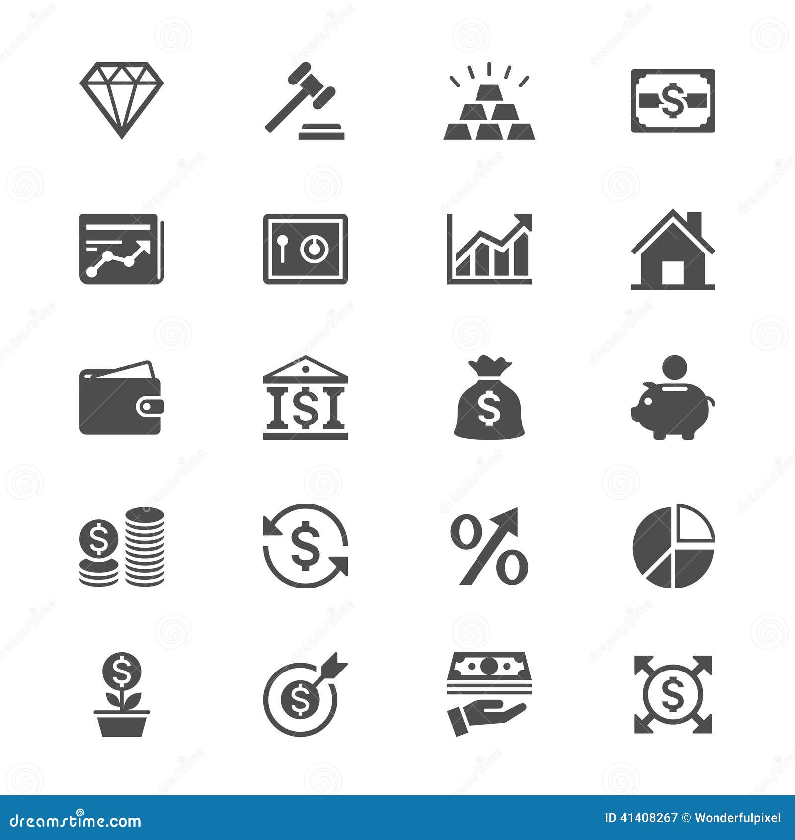 Business and Investment Flat Icons Stock Vector - Illustration of bond ...