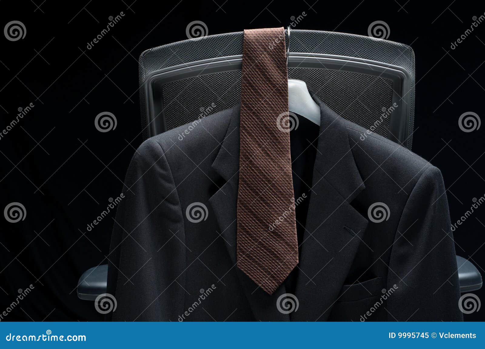 Business Jacket and Tie Hanging on a Chair Stock Image - Image of chair ...