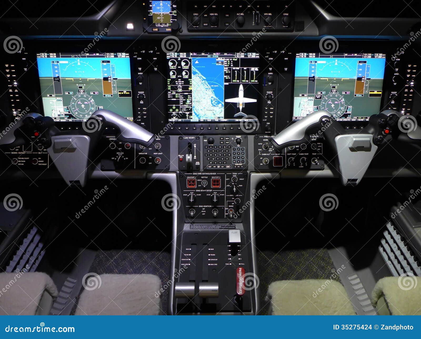 BUSINESS JET COCKPIT stock photo. Image of interior, cockpit - 35275424