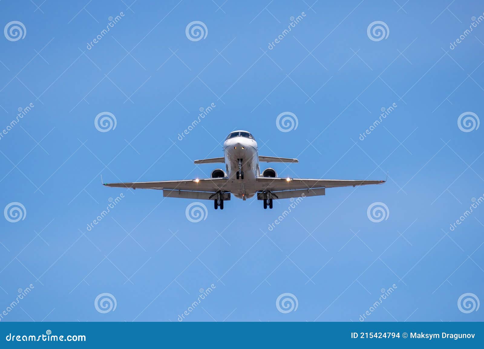 Business jet landing stock photo. Image of aviation - 215424794