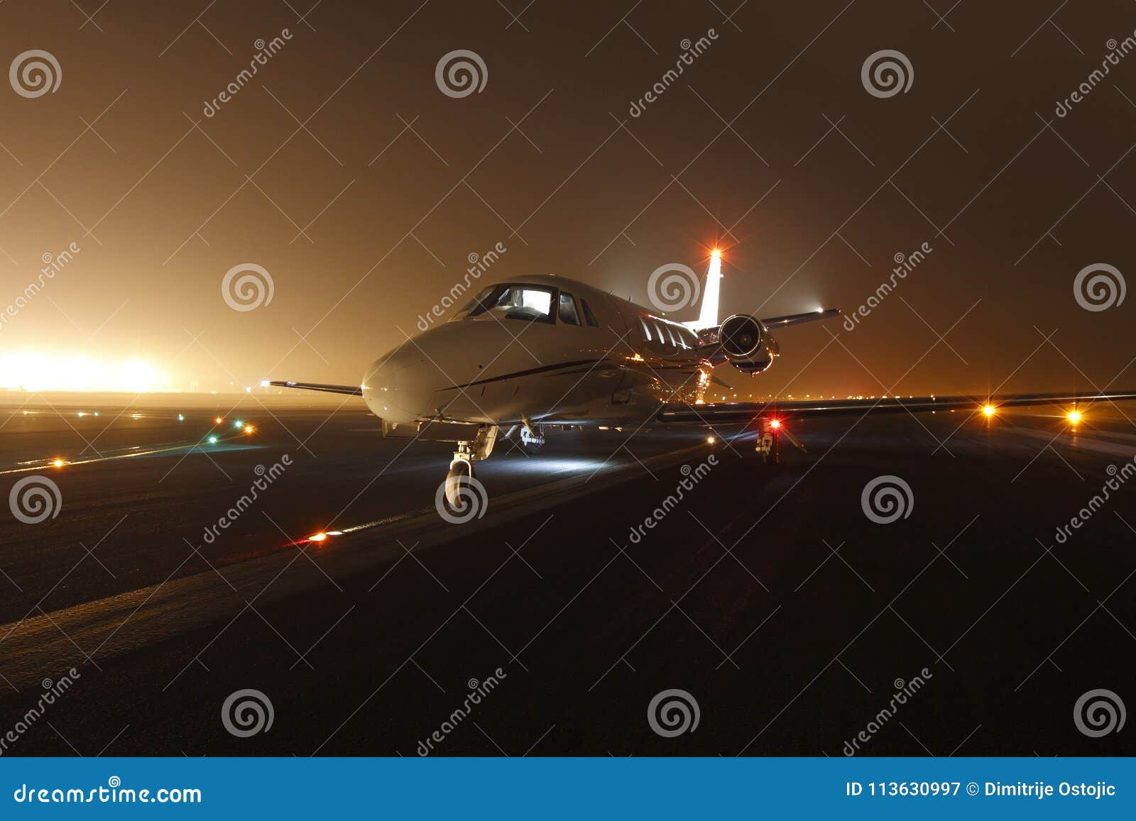 Business Jet Ready for Take Off Stock Image - Image of departure ...