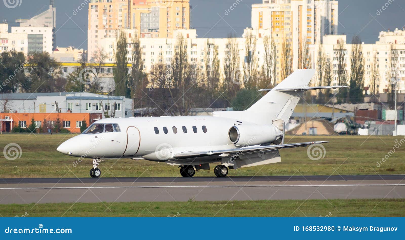 Business jet landing stock photo. Image of commercial - 168532980