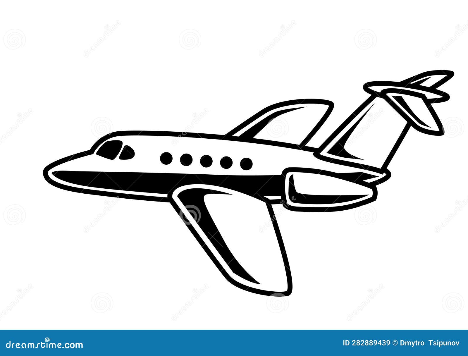 Business Jet. Stylized Drawing of a Jet Plane Stock Vector ...