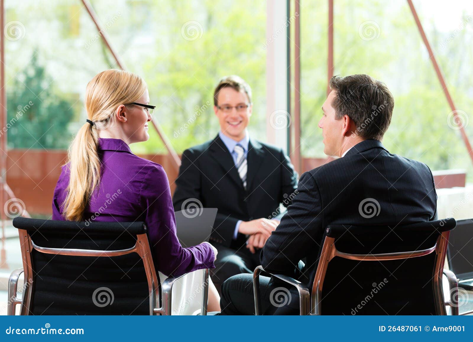 Business - Job Interview with HR and Applicant Stock Image - Image of ...