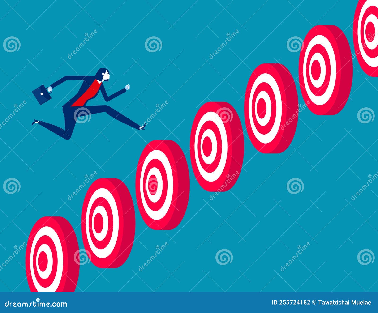 Business Jump Over Target. Business Success Vector Illustratio Stock ...