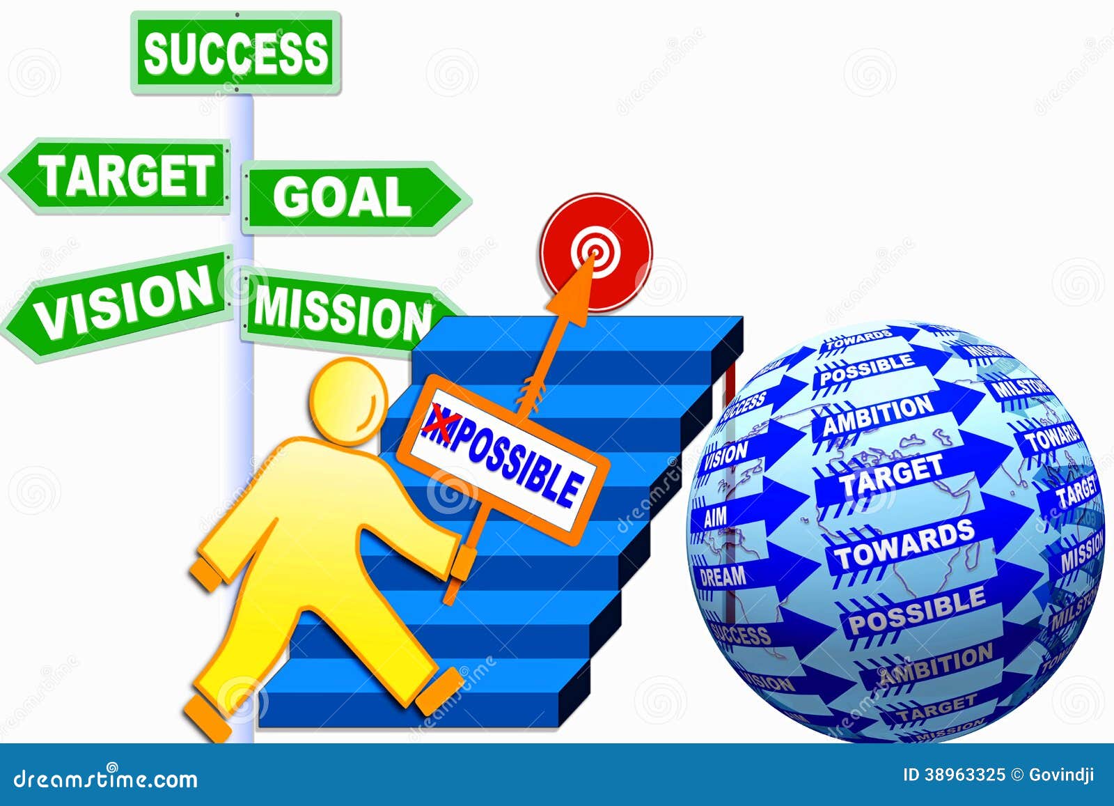 Business Key Words and Icon Design Stock Illustration - Illustration of ...