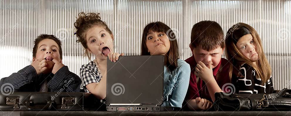 Business Kids stock image. Image of girl, computer, children - 8644151