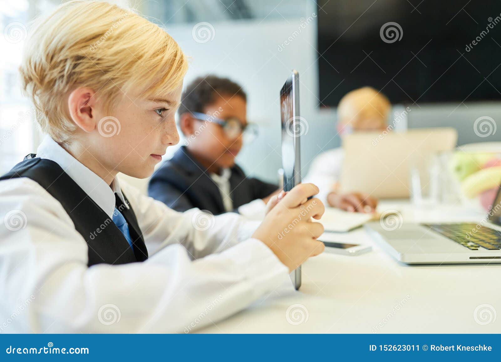 Business Children Learn in a Computer Course Stock Image - Image of ...