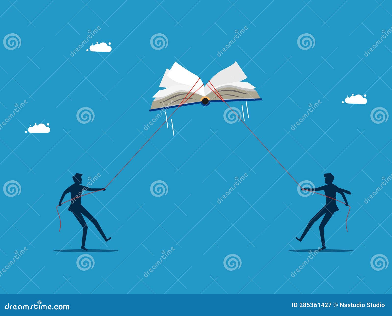 Business Knowledge. Business People Helping To Pull Books Stock Vector ...