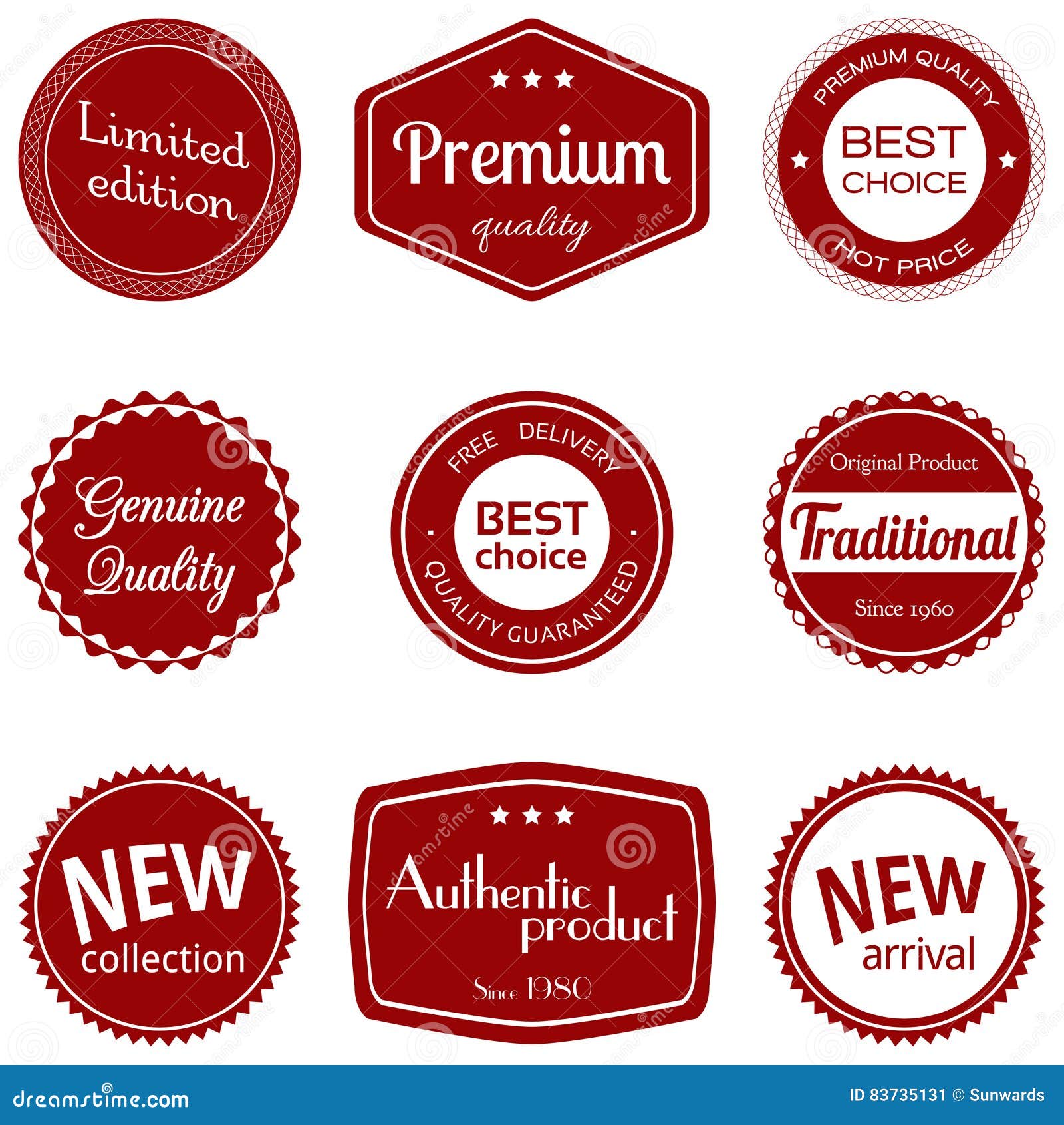 Business labels set stock vector. Illustration of vector - 83735131