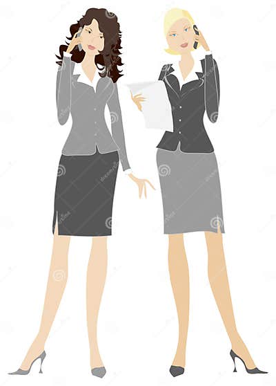 Business ladies stock vector. Illustration of calling, talk - 598063
