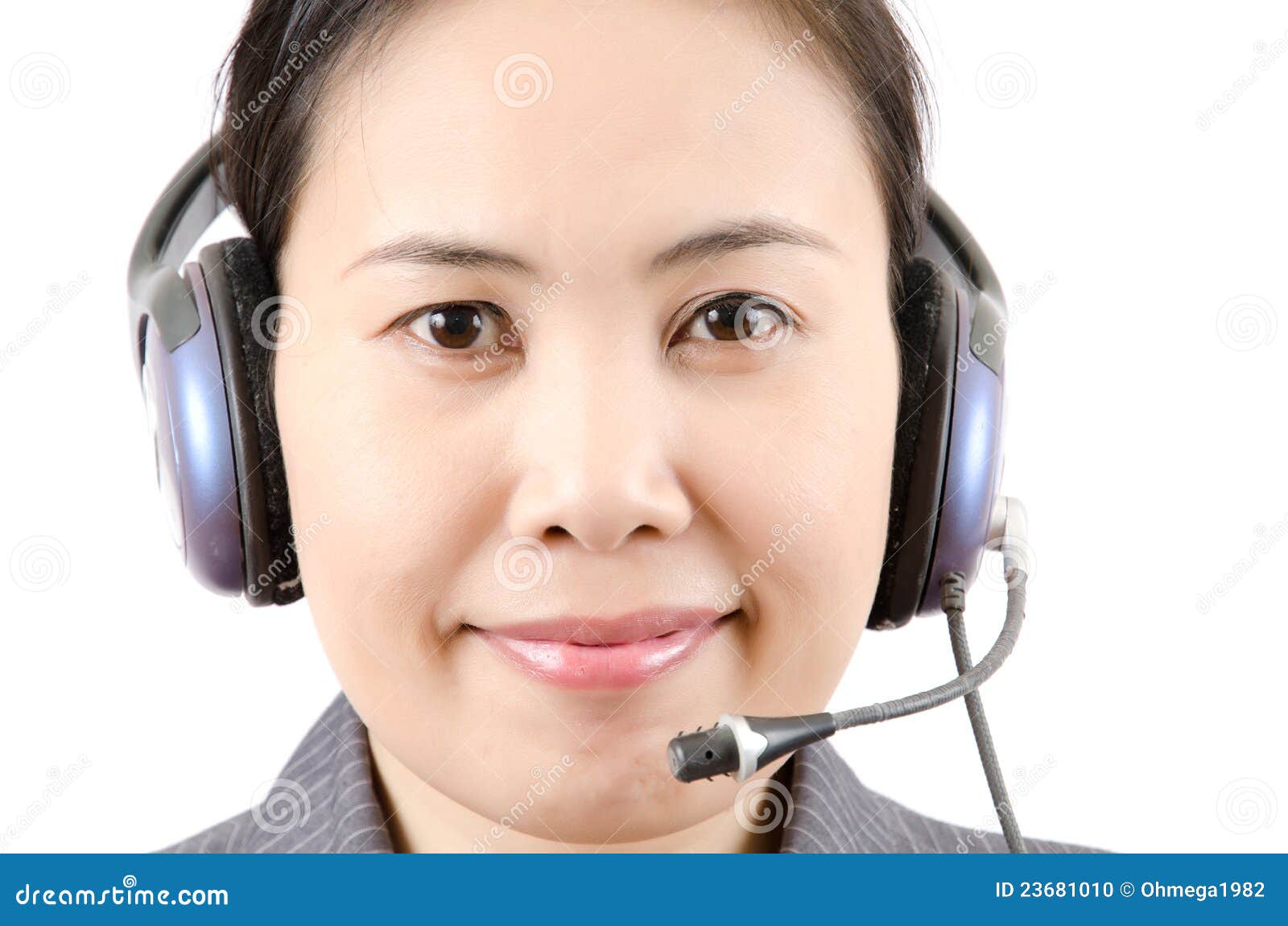 Business Lady Call Centre Employee Speaking Stock Photo - Image of ...