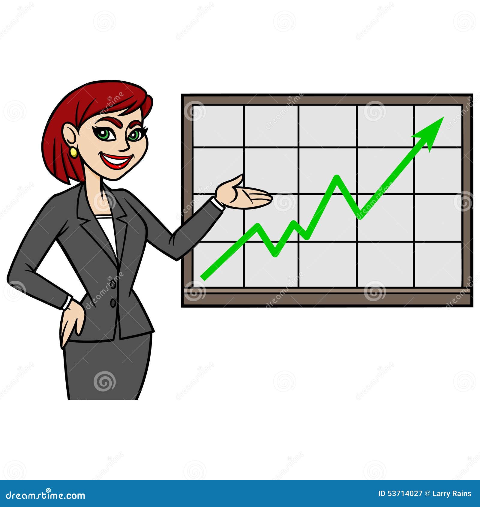 Business Lady with Chart stock vector. Illustration of financial - 53714027
