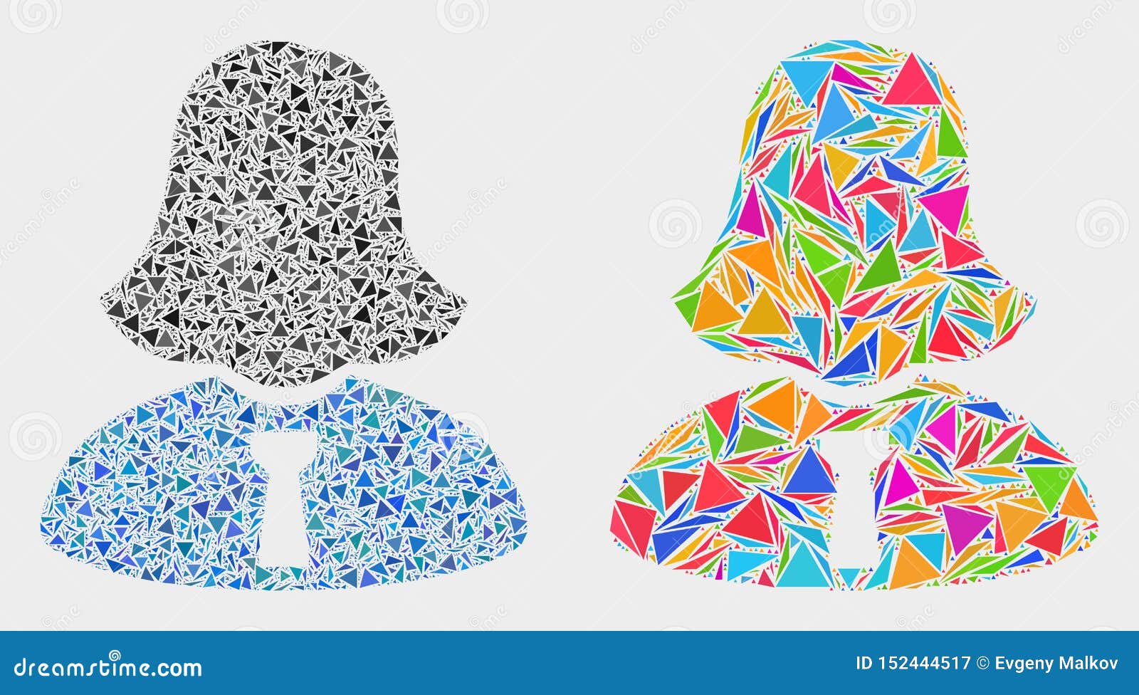 Vector Business Lady Mosaic Icon of Triangle Items Stock Vector ...