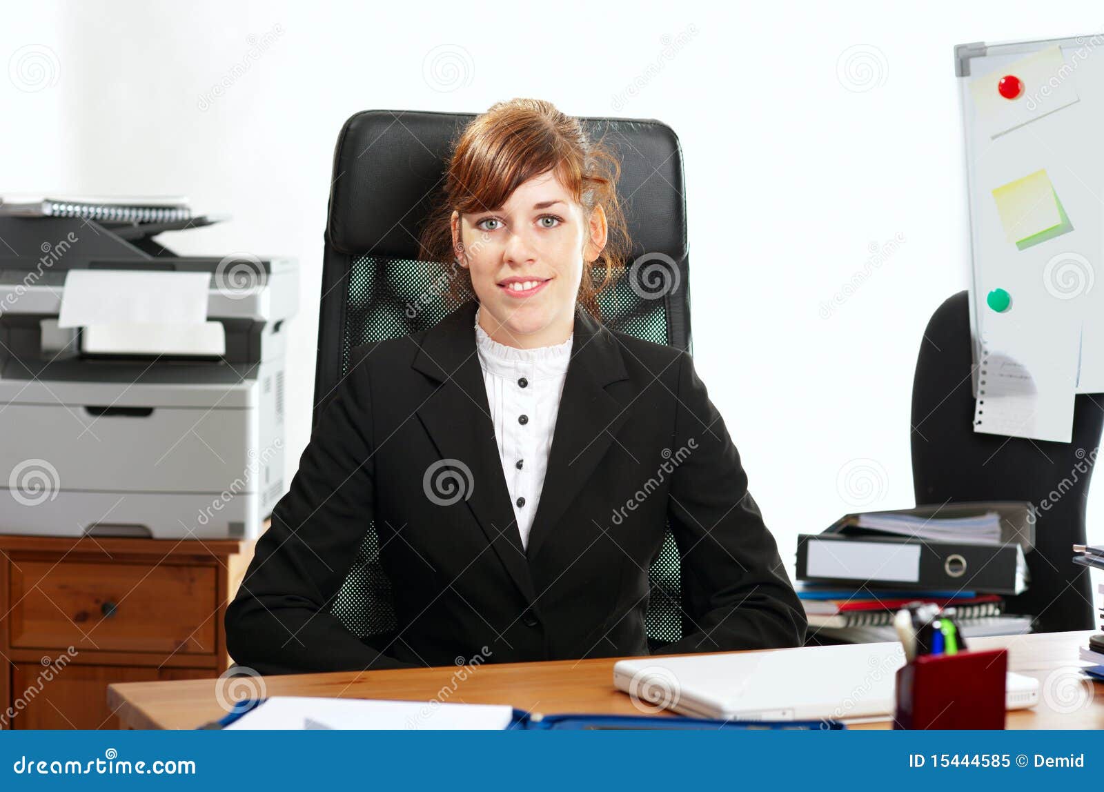 Business lady at a desk stock image. Image of person - 15444585