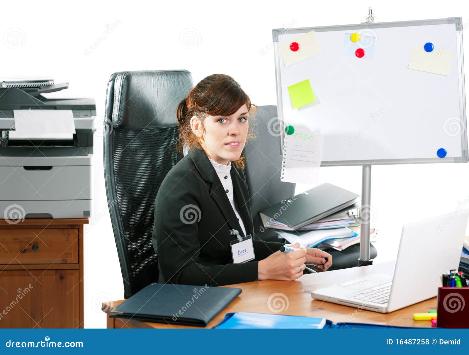 Business lady at a desk stock photo. Image of attractive - 16487258