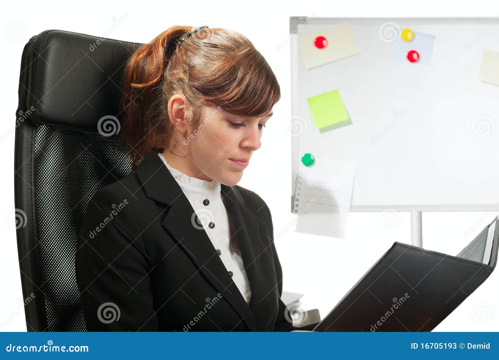 Business lady at a desk stock image. Image of board, female - 16705193
