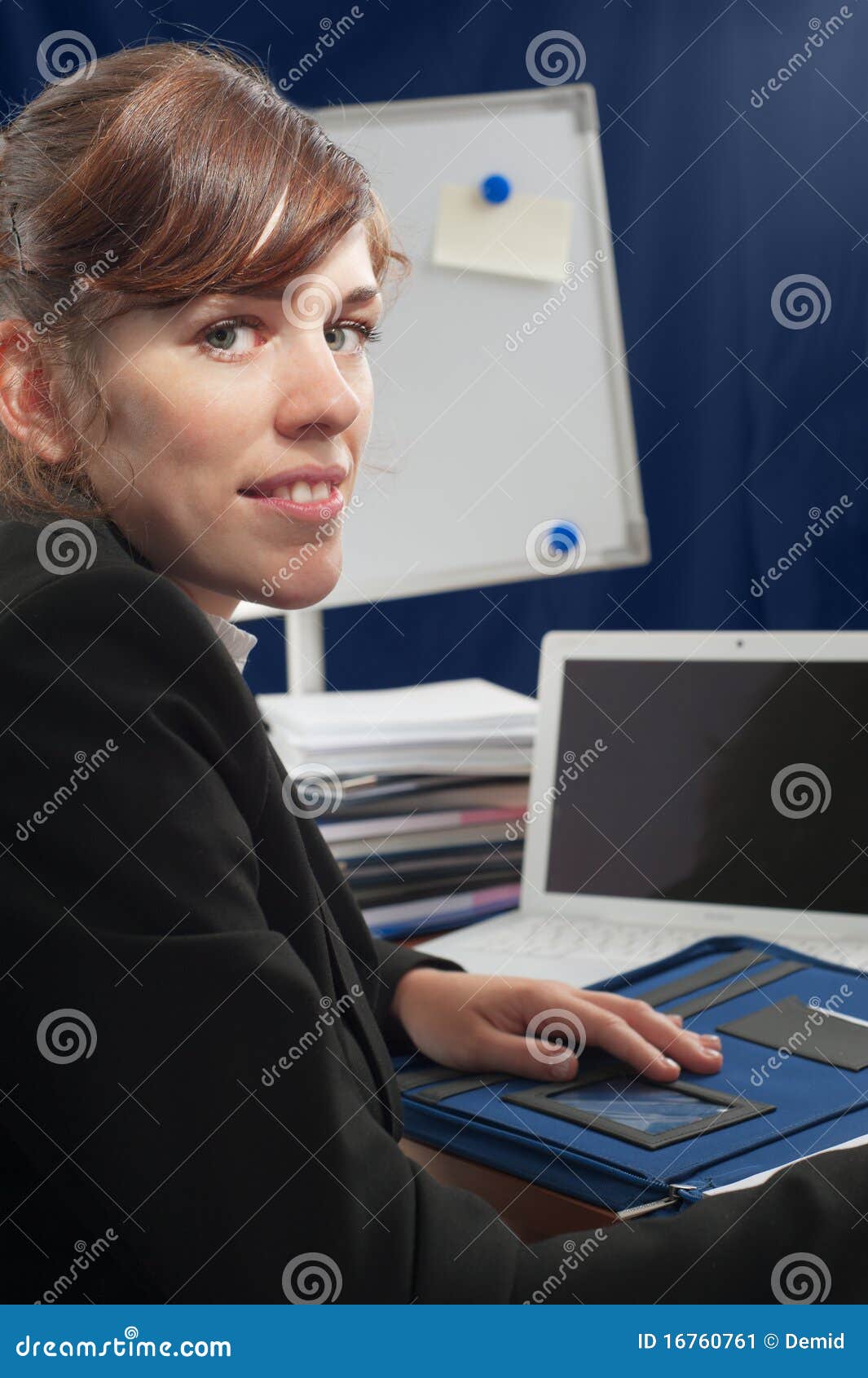Business lady at a desk stock image. Image of computer - 16760761