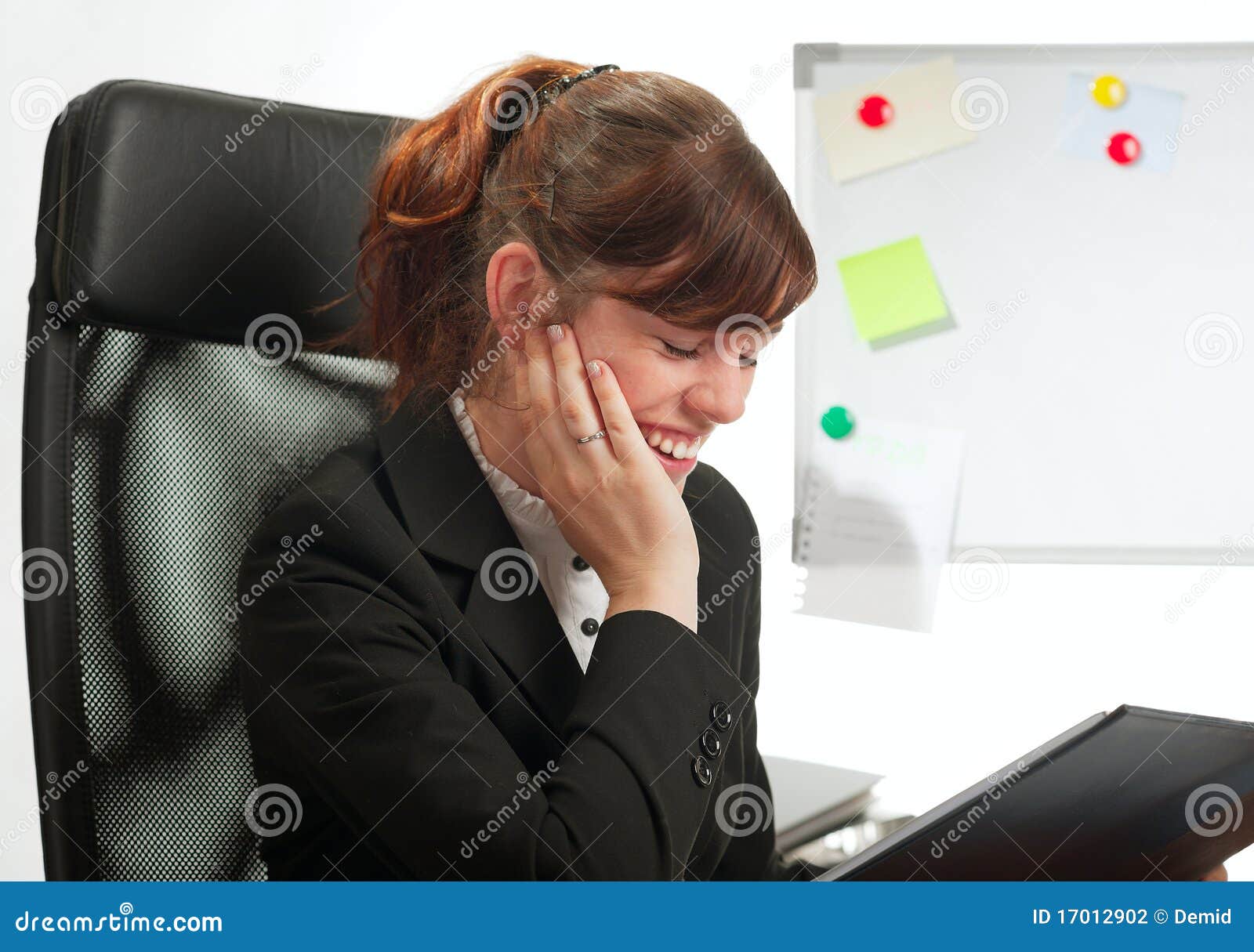 Business lady at a desk stock photo. Image of folder - 17012902