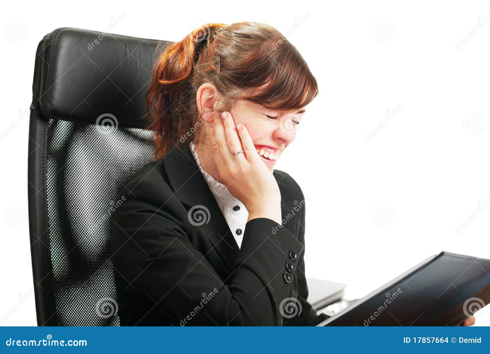 Business lady at a desk stock photo. Image of folder - 17857664