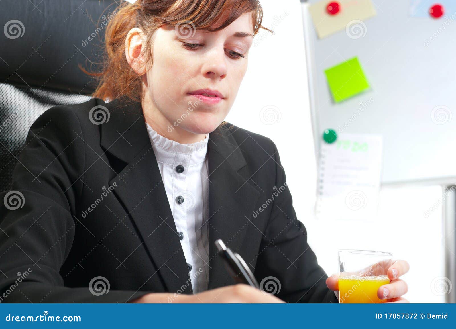Business lady at a desk stock photo. Image of female - 17857872