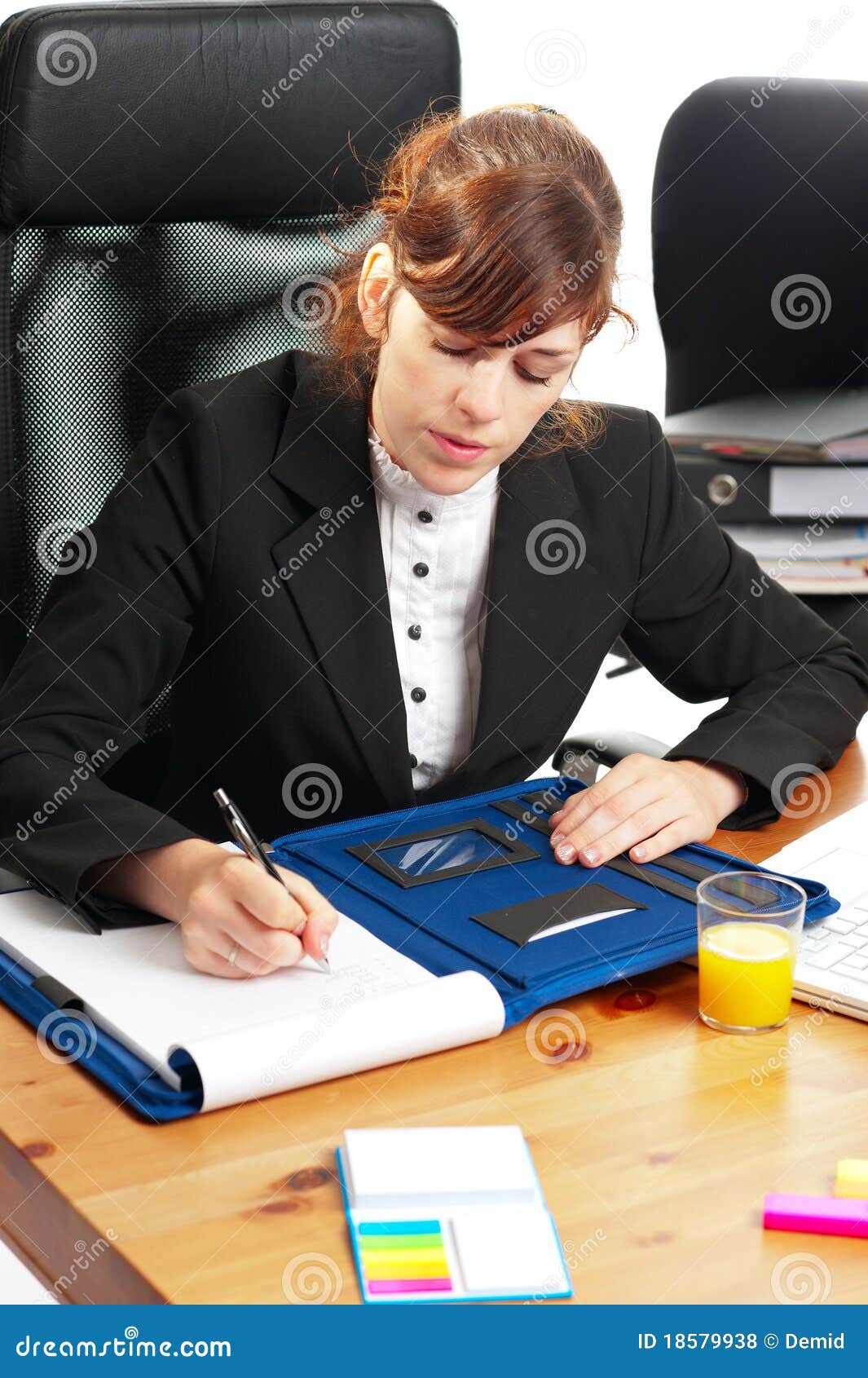 Business lady at a desk stock photo. Image of paper, pretty - 18579938
