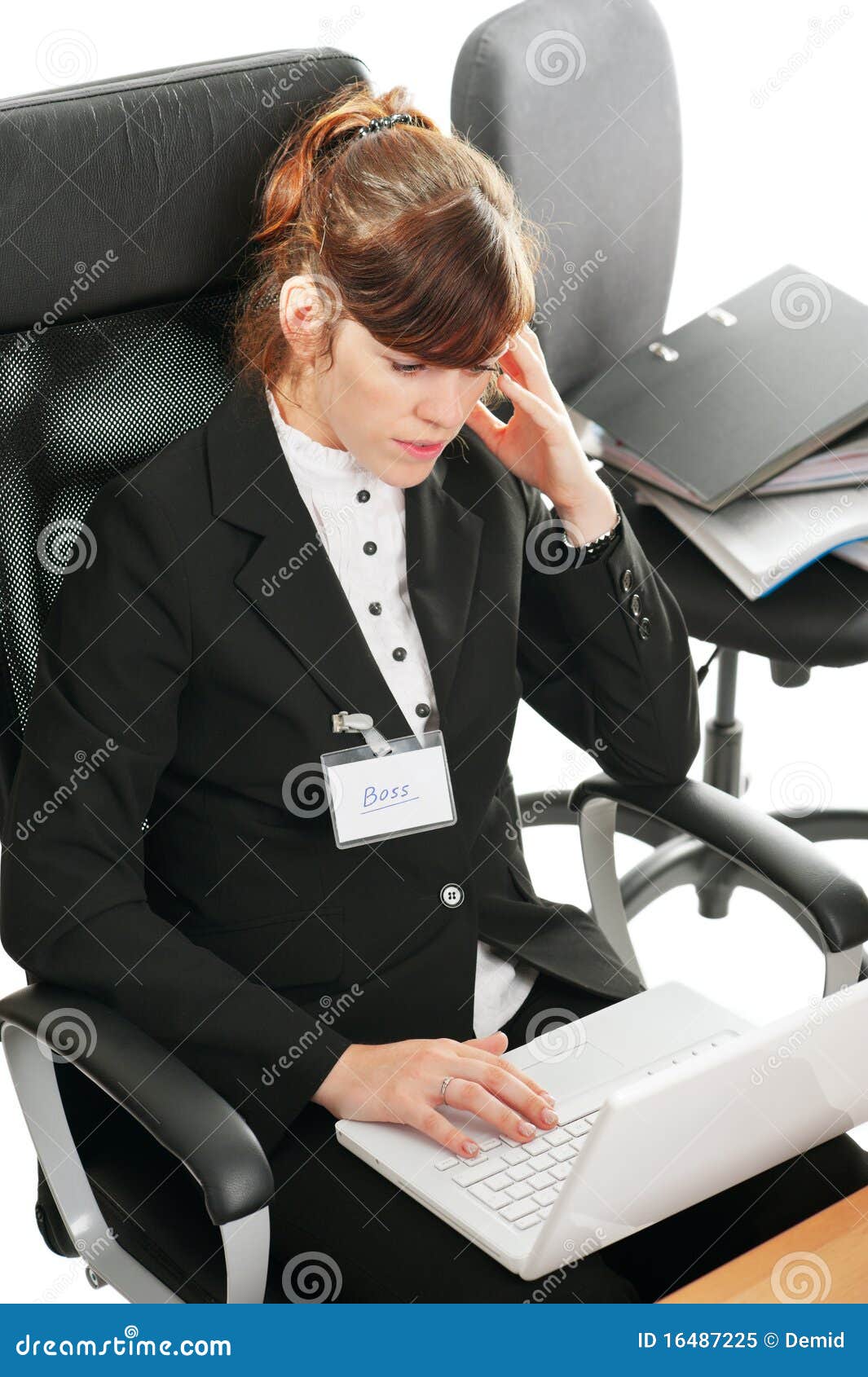 Business Lady with a Laptop Stock Image - Image of modern, busy: 16487225