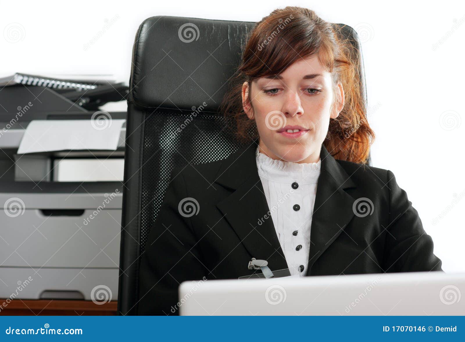 Business Lady with a Laptop Stock Photo - Image of close, occupation ...