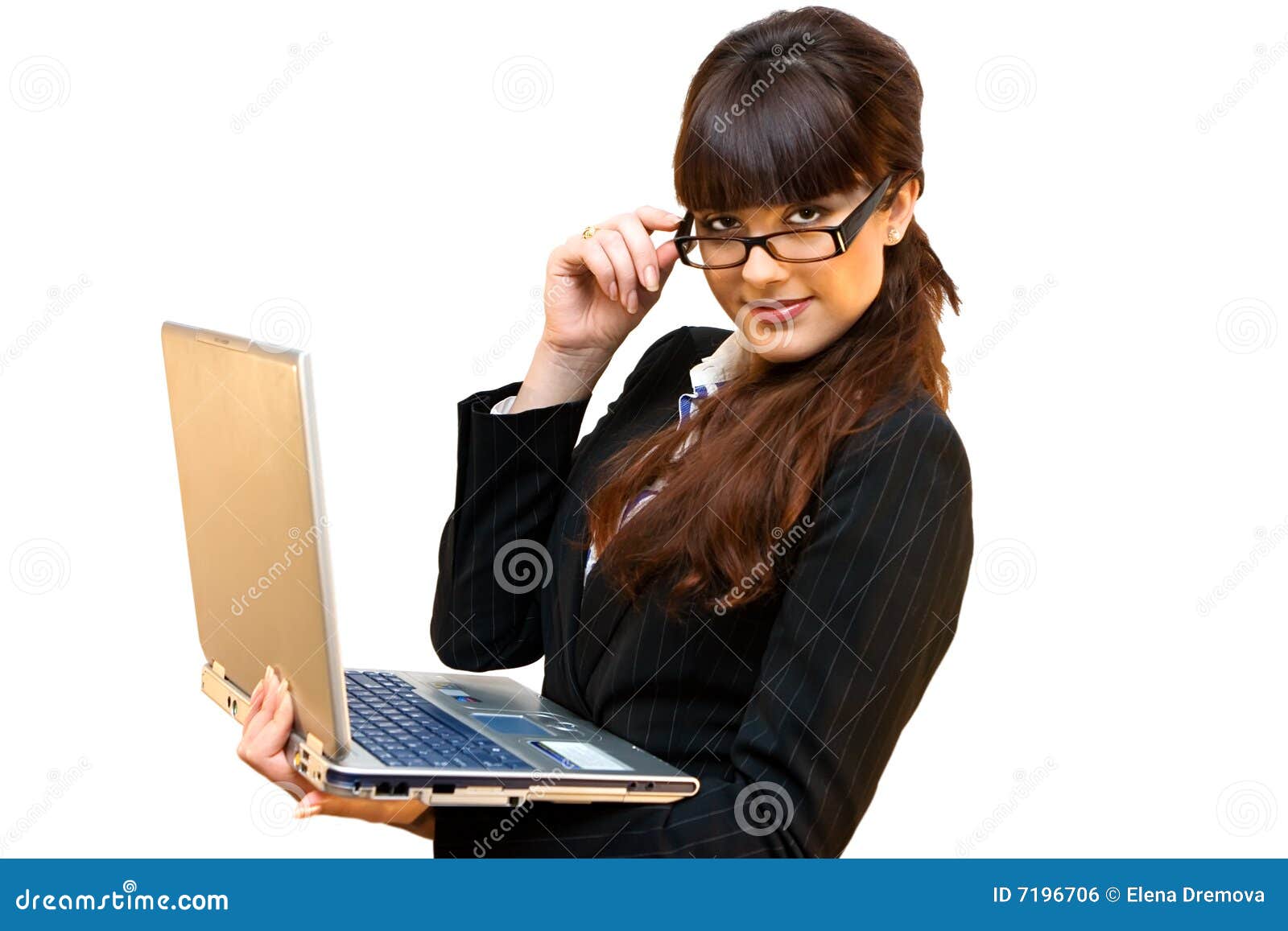 Business lady with laptop stock photo. Image of adult - 7196706
