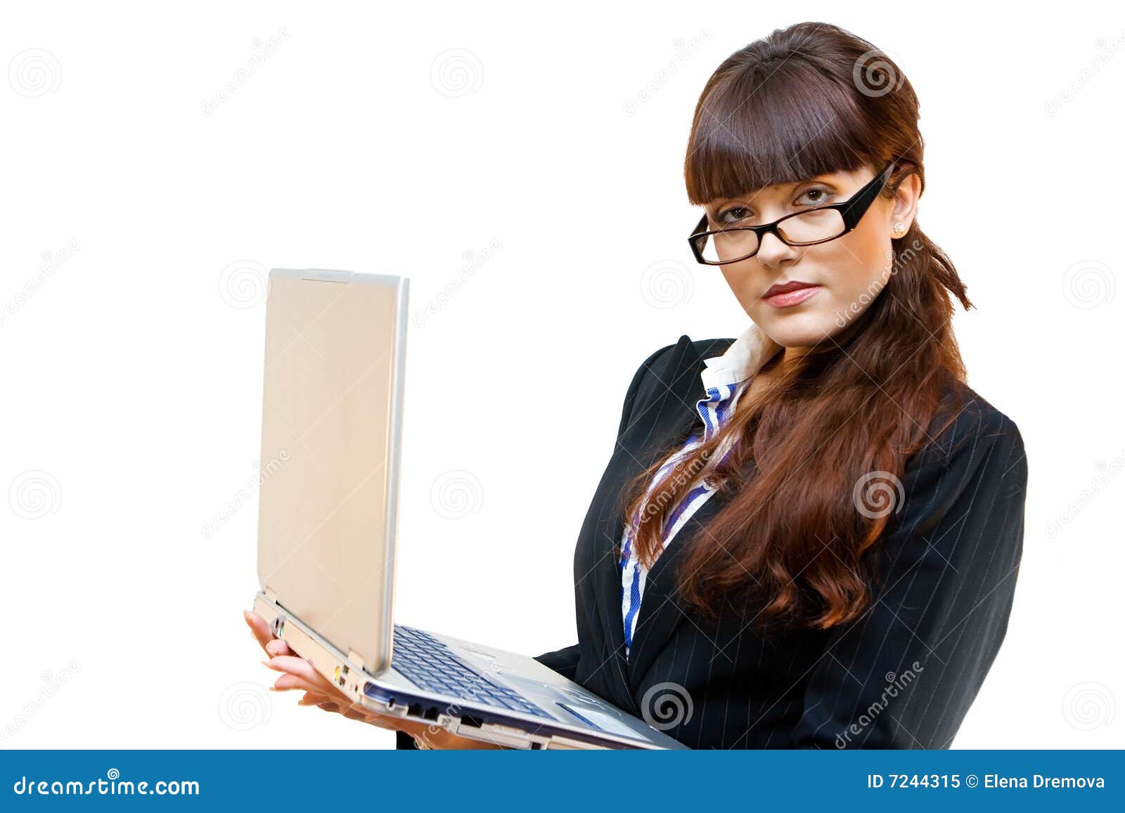 Business lady with laptop stock image. Image of office - 7244315