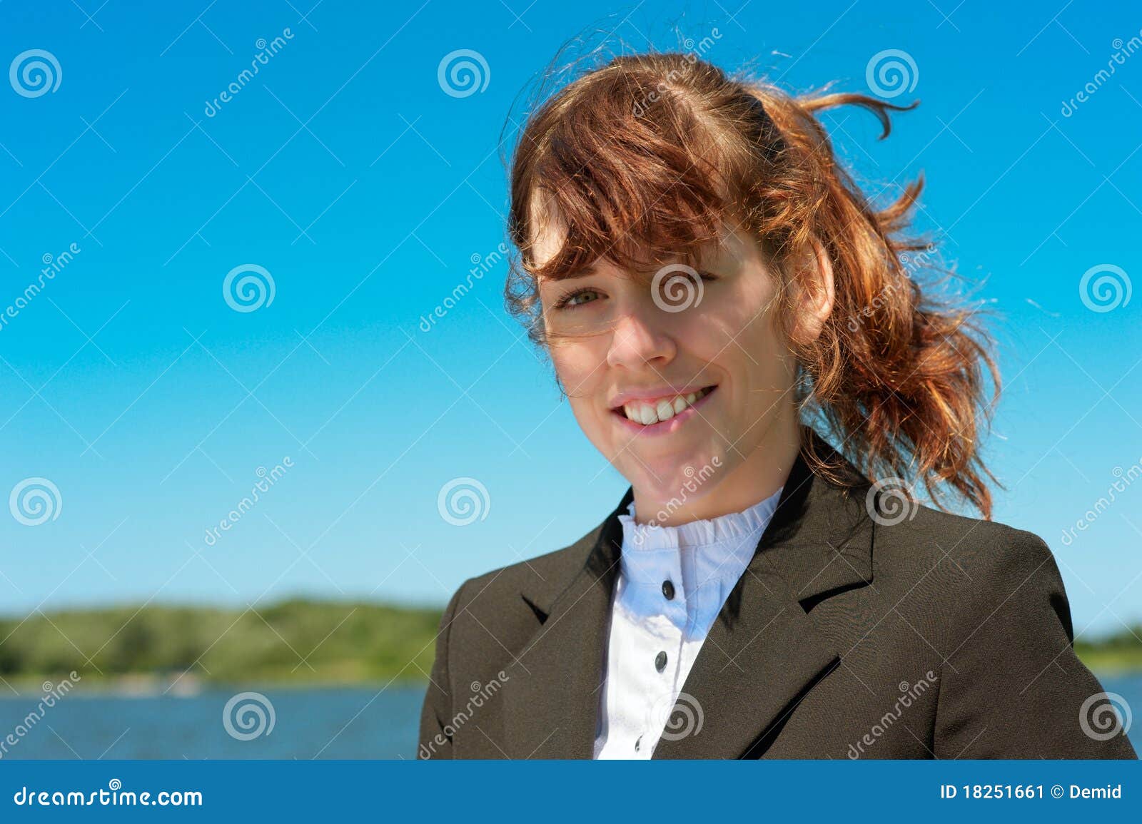 Business lady outdoor stock image. Image of pretty, outside - 18251661